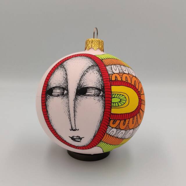 Whimsical Fish Ornament Hand-Painted Glass Bauble, Natalka Myhal Art by ...