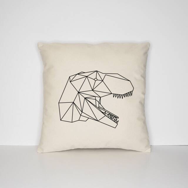 Geometric T-Rex Pillow Case Modern Dinosaur Print Cushion Cover by Etsy ...