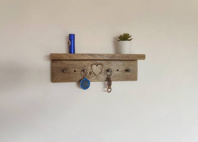 Floating Shelf Key Holder For Hallway/Entranceway Kitchen Bedroom ...