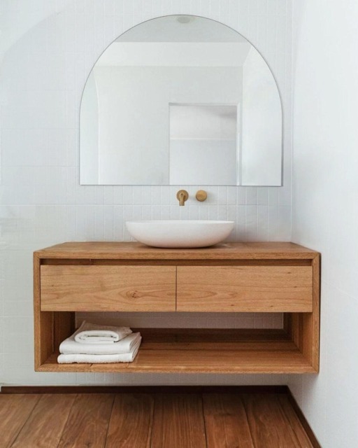 Oak Modern Bathroom Vanity With 2 Drawers - 900mm - 1000mm 1200mm Or ...