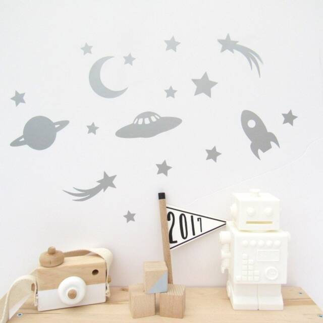 Space Wall Decals For Kids Rooms, Rocket Stickers, Outer Decor, Space ...