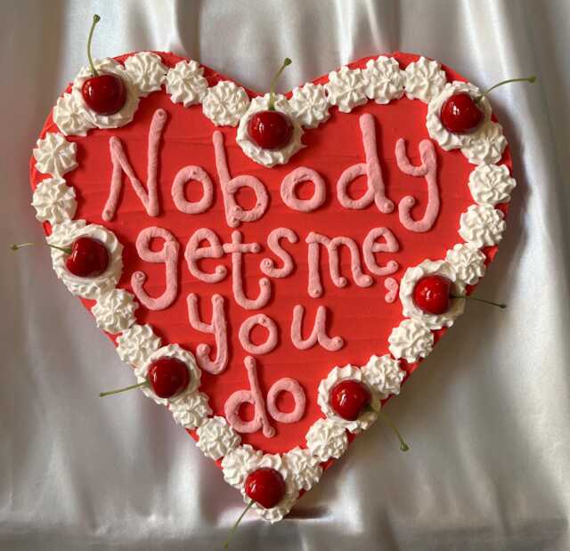 12 Inch Red Cake Art, Fake Dopamine Decor, Customizable Artwork ...