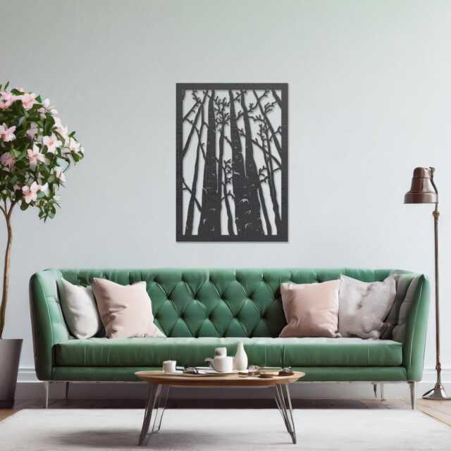Laser Cut Wooden Trees Wall Art, Rustic Forest Art For Unique Home Or ...