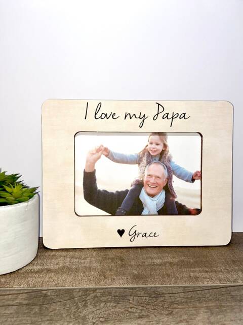 I Love My Papa Personalized Picture Frame, Grandpa Gift, Father's Day ...