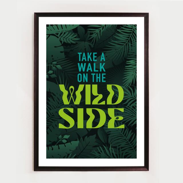 Walk On The Wild Side, Lou Reed, Unframed Song Lyric Print, Wall Decor, Rock Art Jungle Print by ...