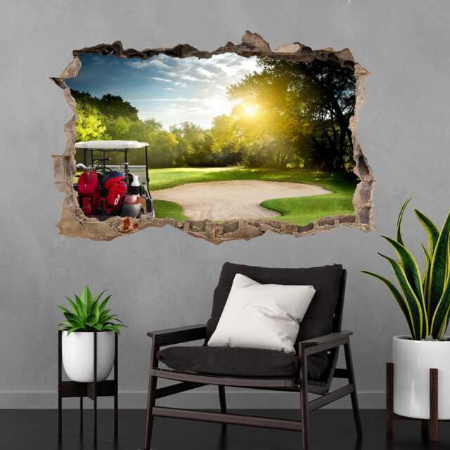 Golf Course Wall Decal Sticker - Sports Mural Art Print For Home Office ...