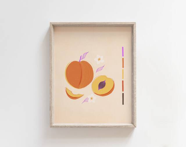 Peach Wall Art Pastel Home Decor Post Modern Nordic Mid Century ...
