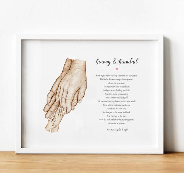 Personalised Grandparents Poem Print, Custom & Hand Illustration Print ...