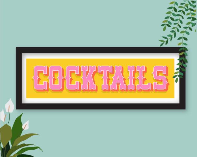 Framed Cocktail Bar Print, Prints, Wall Art, Themed Cart Sign by Etsy ...
