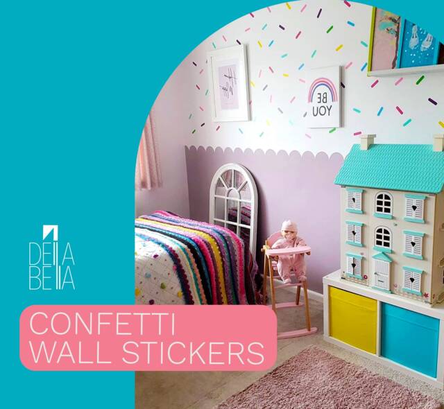 Wall Stickers For Girls Bedroom Baby Room Nursery Rainbow Confetti ...