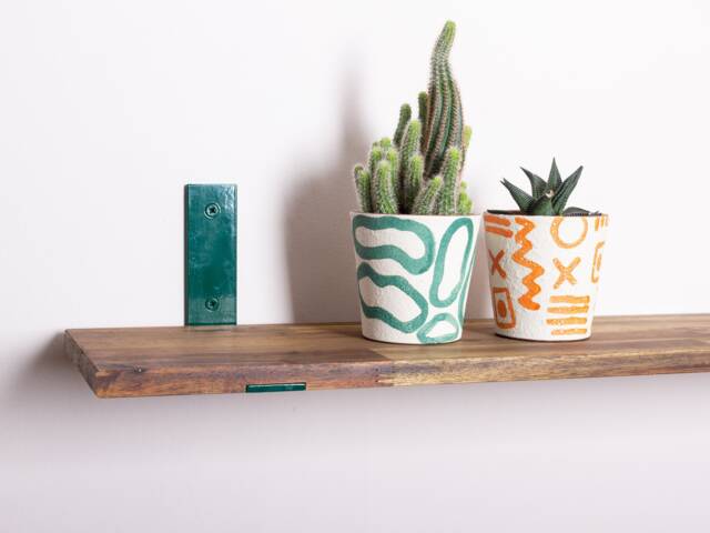 Acacia Wall Shelves, Kitchen Hanging Shelf, Dark Wood Bookshelf, Forest ...