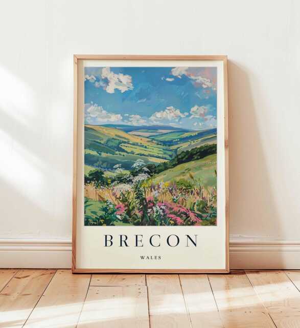 Brecon Beacons National Park Poster Wales Travel Art Print by Etsy ...