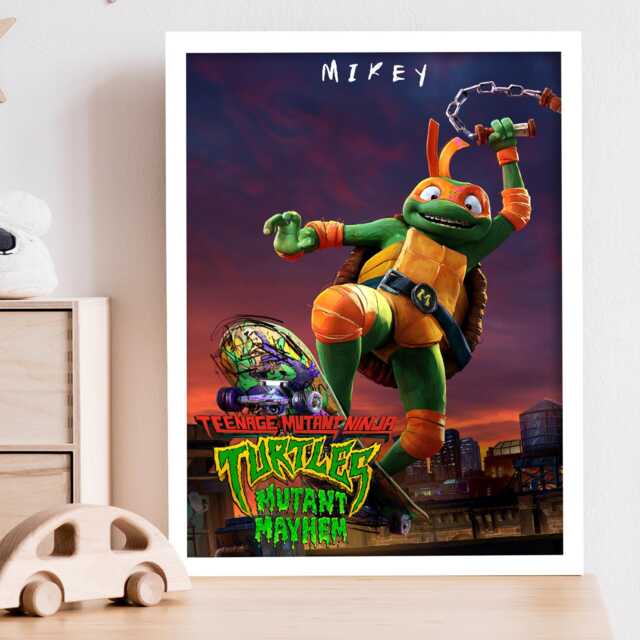 Teenage Mutant Ninja Turtles Print - Mikey Mayhem Poster Tmnt Wall Art ...