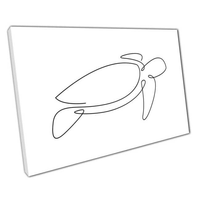 Minimalist Sea Turtle Wall Art - Continuous Line Drawing Print For Home ...