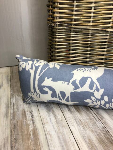 Blue Woodland Print Fabric Handmade Draught Excluder Save Money ...
