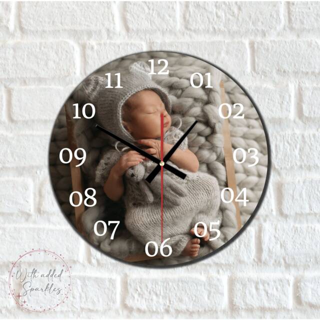 Personalised Photo Upload Wall Clock - Customisable Clocks For Living ...