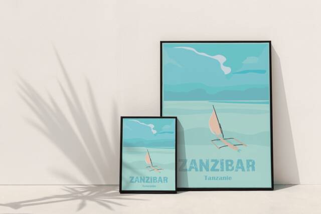 Zanzibar Blue Ocean Travel Poster Printed On Matte Paper Wall Decor ...