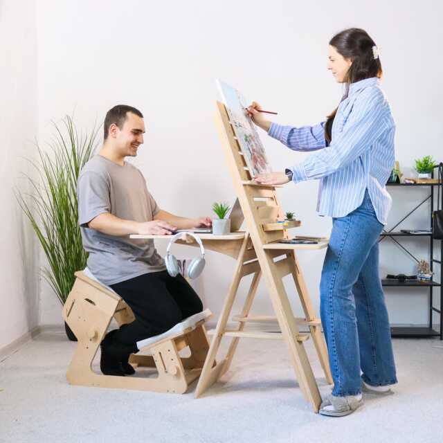 Gift For Artist Computer Desk Adjustable Wooden Standing Office ...
