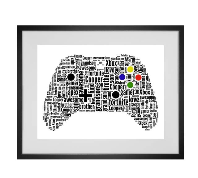 Personalised Controller Gamer Word Art Print by Etsy | ufurnish.com