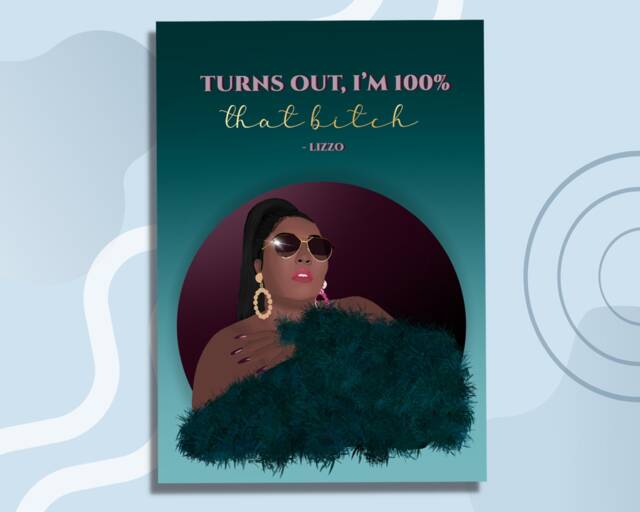 Print Lizzo - Tekst 100%- 20 X 30 cm Affiche by Etsy | ufurnish.com