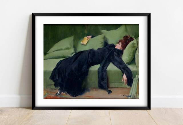 Ramon Casas Print A Decadent Girl, Lady in Green, Vintage Wall Art by ...