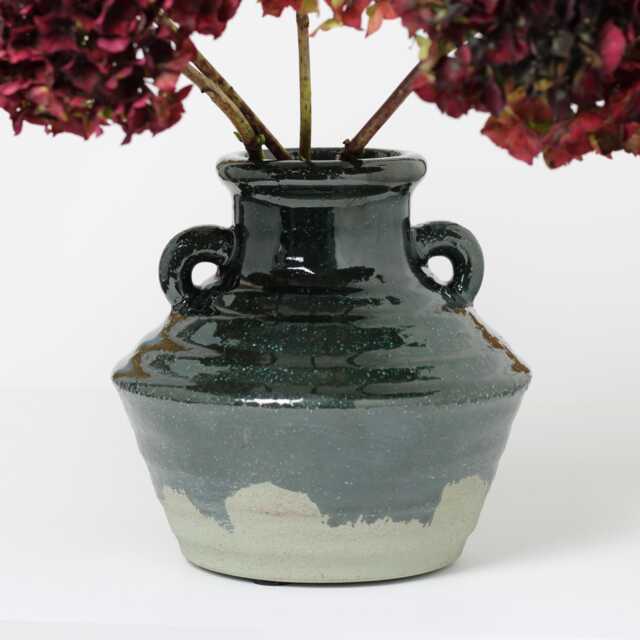 Rustic Dark Green Glazed Vase Vintage Style Decorative Pottery by Etsy ...