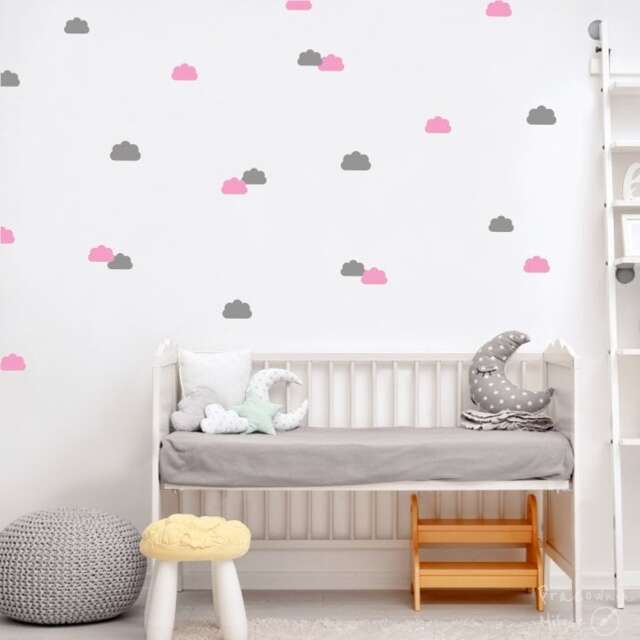 Wall Stickers White Clouds, Small Wall For Kids, Cloud On The Wall ...