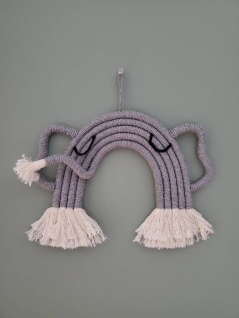 Elephant Macrame Rainbow Boho Nursery Wall Hanging by Etsy | ufurnish.com