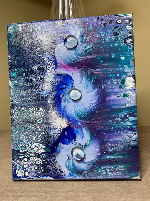 Whimsical Canvas Painting-Pour Paint by Etsy | ufurnish.com