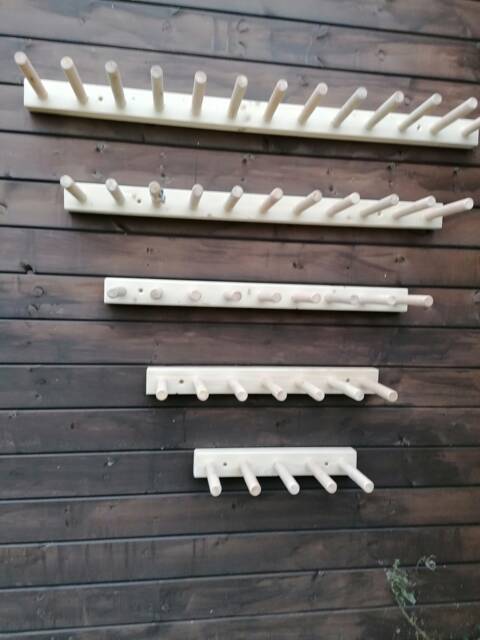 Oak Waxed Or Natural Welly Wellington Wellies Wooden Rack/Boots Holder ...