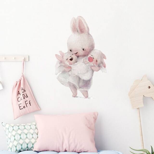 Baby Room Stickers, Children's Wall Rabbit Sticker, Animals, Cute ...