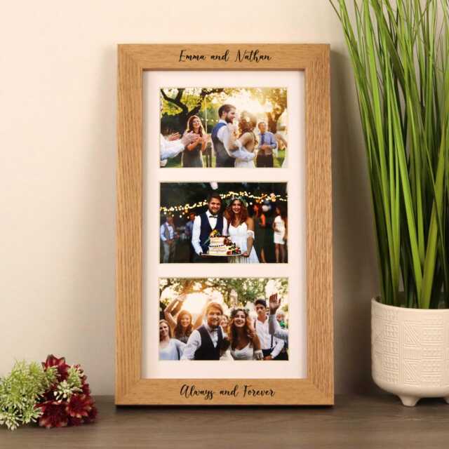 Personalised Solid Oak Triple Mount Photo Frame by Etsy | ufurnish.com