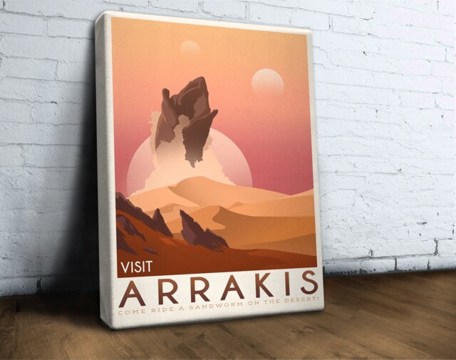 Dune Visit Arrakis Canvas Print - Ride A Sandworm Movie Art Picture Poster - Frank Herbert Wall ...