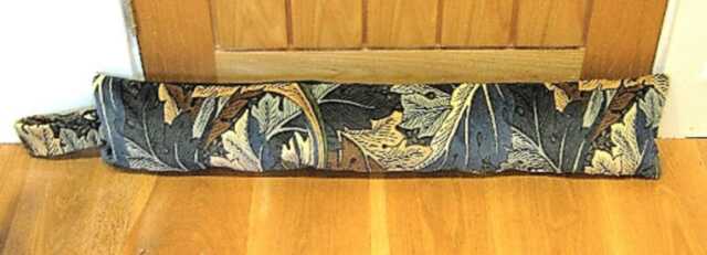 Draught Excluder, William Morris Acanthus Door Stopper, Navy Blue, Grey ...
