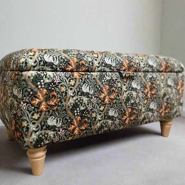 William Morris Ottoman Footstool Storage Box Morris Designer With ...