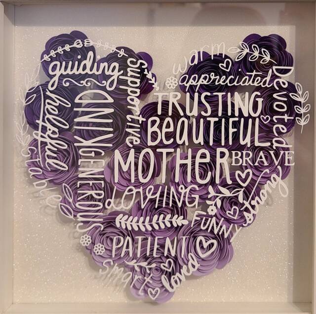 Customizable Paper Flower 8x8 Heart Shaped Shadow Box - Home D??cor ...