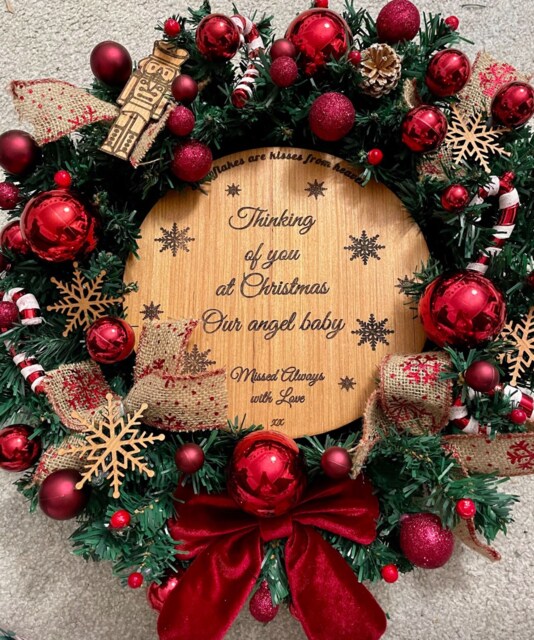 Personalised in Memory Christmas Wreath. Grave Decoration For Loved One ...