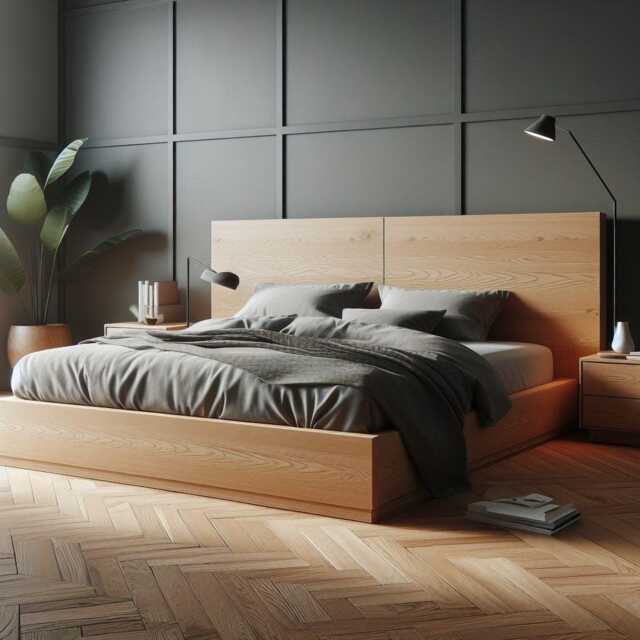 Solid Wood Bed/Oak Wooden Real by Etsy | uFurnish.com