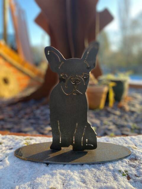 Rusty Metal Frenchie, French Bulldog Outdoor & Garden Gift, Memorial ...