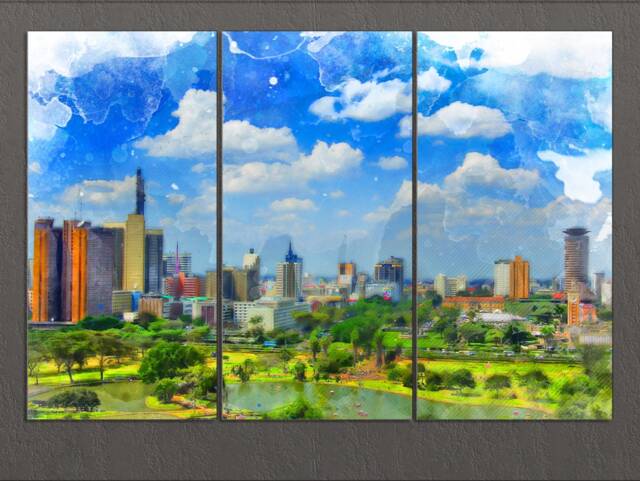 Nairobi Skyline, Canvas Print, Painting, Wall Art, Kenya by Etsy ...