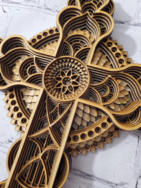 3D Layered Wooden Cross Mandala Wall Decor by Etsy | ufurnish.com