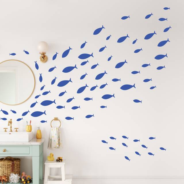 Fish Wall Decals By Wallency - School Of Vinyl Stickers Kids Room Decal ...