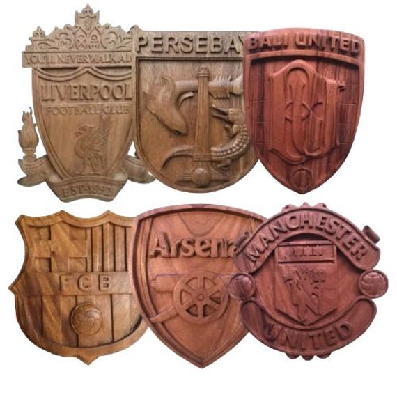 Custom Wooden Football Club Crests, Soccer Fans, Handcrafted Team Logos ...