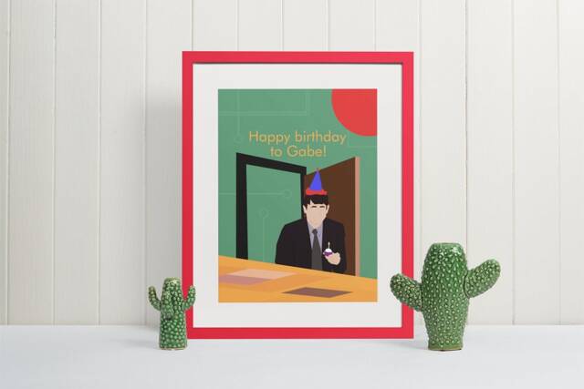 Happy Birthday To Gabe Poster - Fan Art, The Office, Quote Wall Decor ...