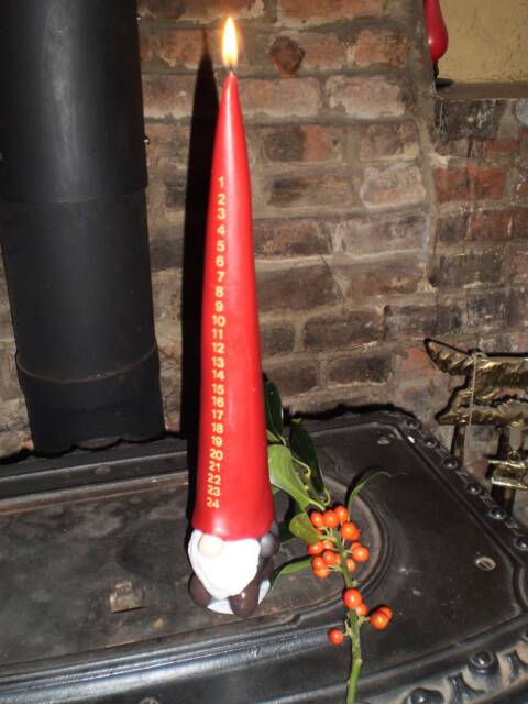 Luxury Danish Nisse Elfadvent Candle, Scandinavian Folksy, Folklore ...