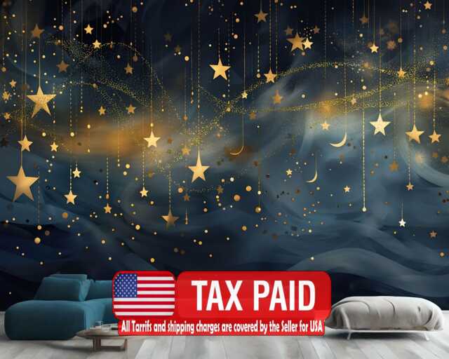 Night Sky Stars Wallpaper Mural, Easy-Install Peel & Stick by Etsy ...