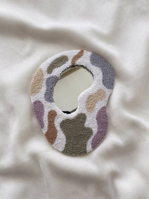 Handmade Punch Needle Mirror Abstract Minimalist Wall Decor by Etsy ...