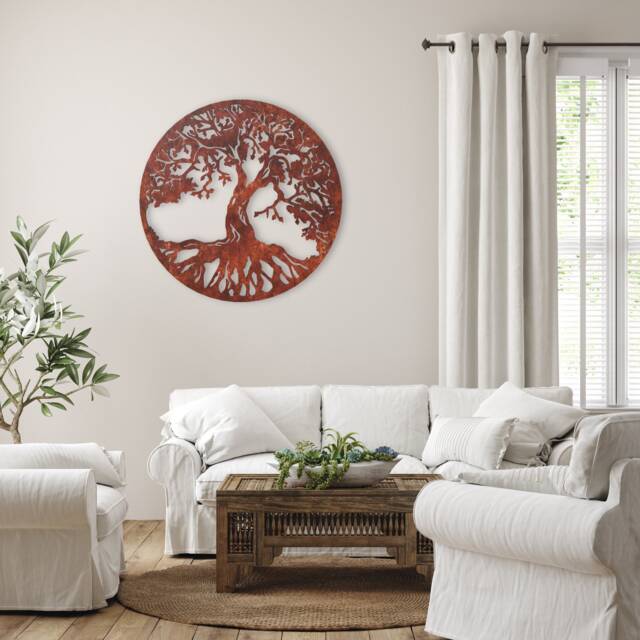 Tree Of Life Metal Corten, Steel Rust Effect, Wall Art, Weathered Steel ...