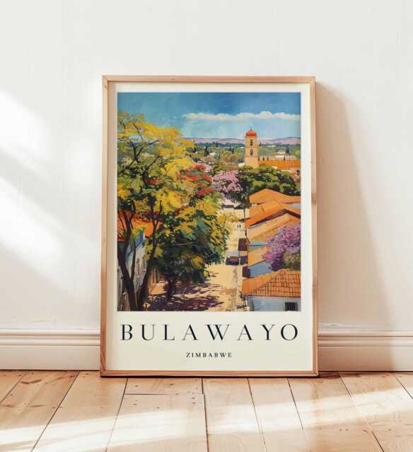 Bulawayo Zimbabwe Travel Poster African City Wall Art by Etsy ...