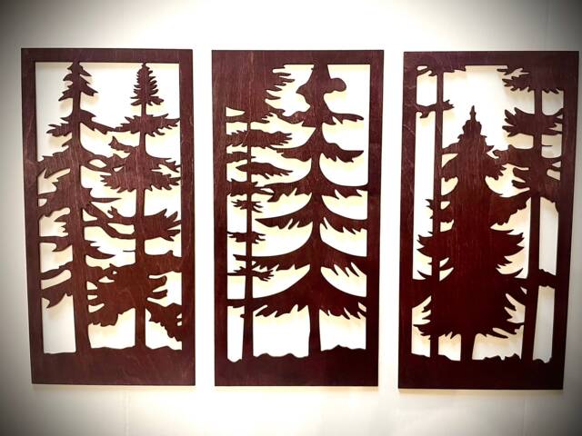 Pine Tree Forest Wall Art, 3 Panel Available in Multiple Sizes ...